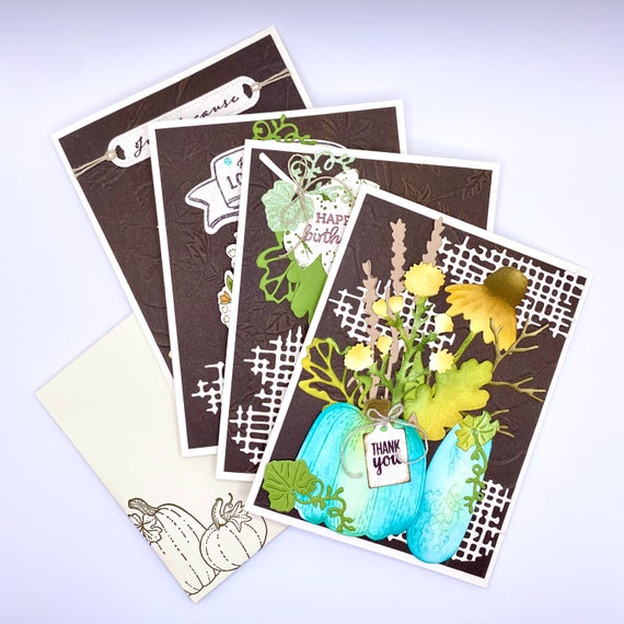 Hello Pretty Pumpkins Stampin' Up Welcome Fall Greeting - Etsy