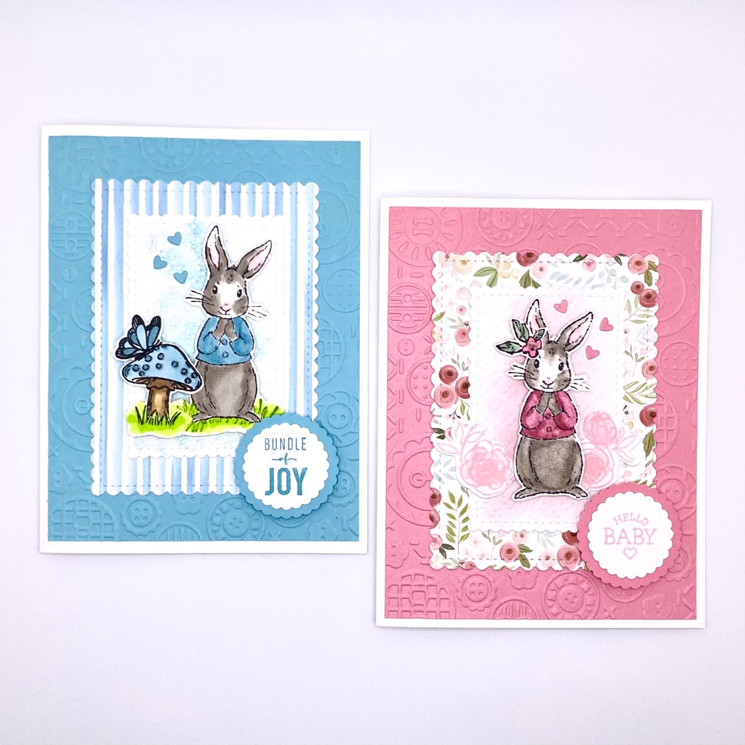 Customizable Hello Baby Boy or Girl Bunny Baby Shower Stampin' up ...