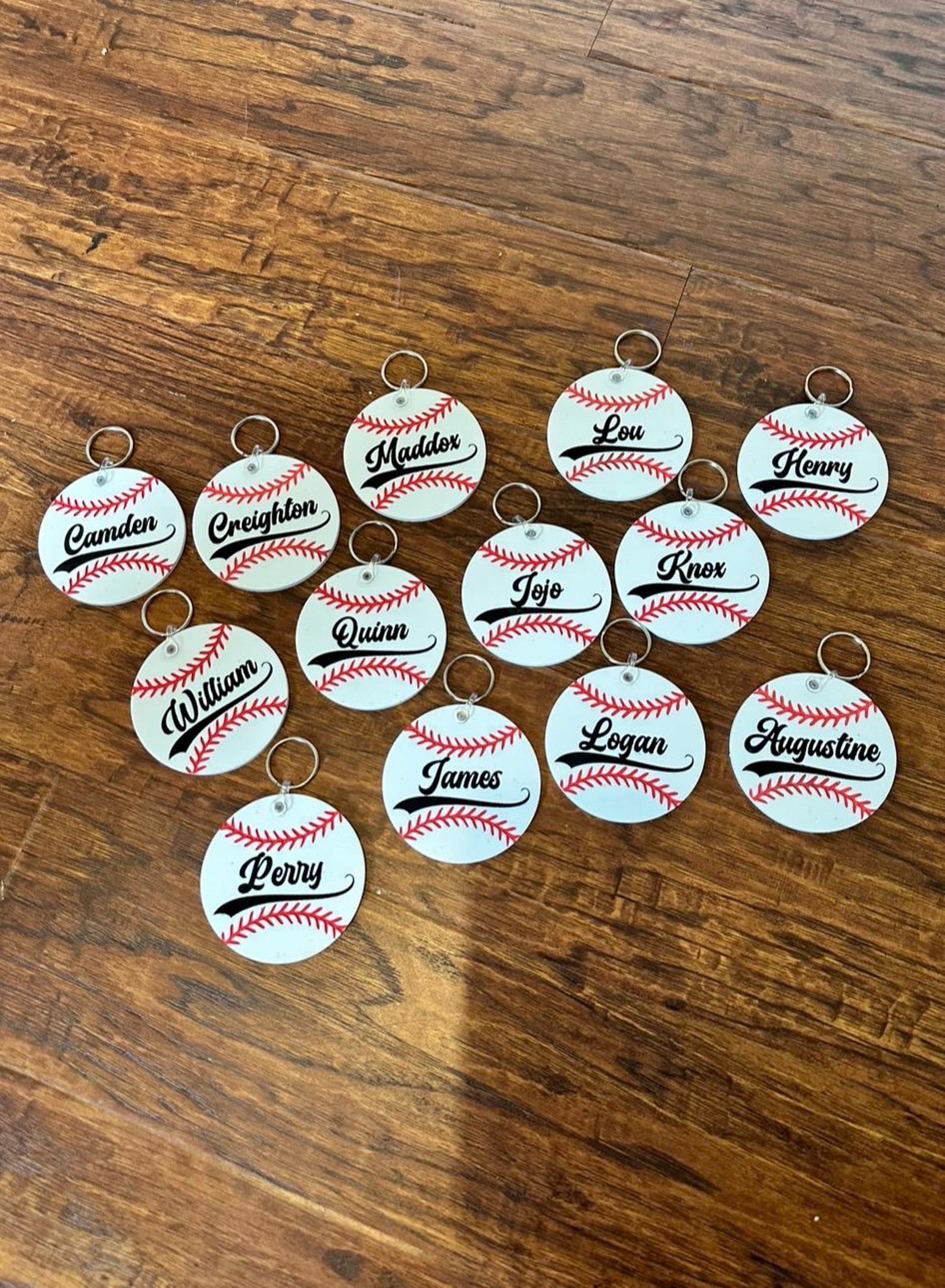 Baseball Name Tags Keychains | Team Gifts | Acrylic Engraved Baseballs ...