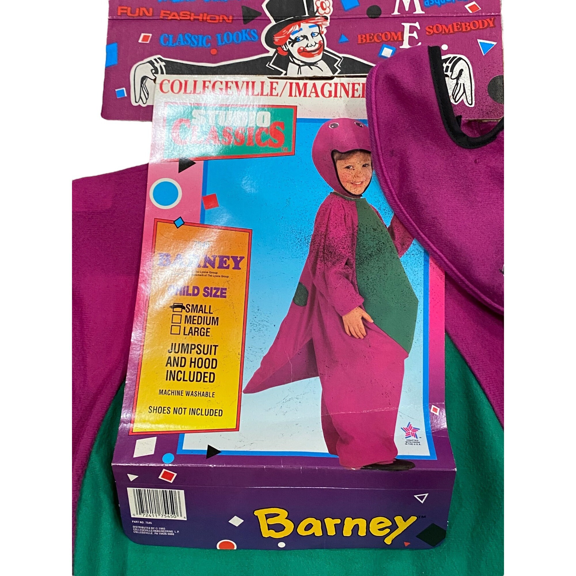 Vintage 1992 Barney Children's Small Costume Jumpsuit & Hood NEW - Etsy