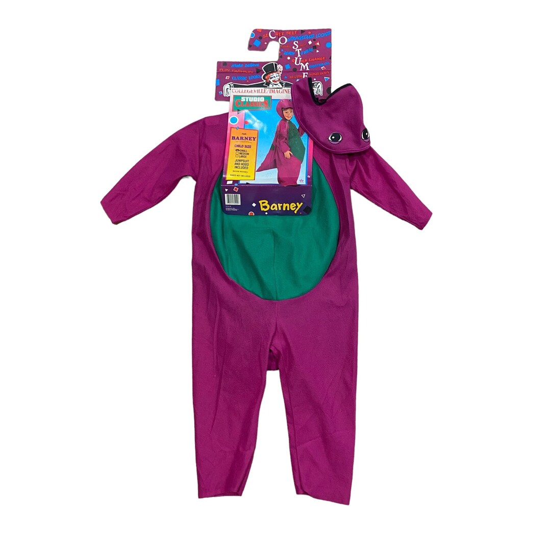 Vintage 1992 Barney Children's Small Costume Jumpsuit & Hood NEW - Etsy