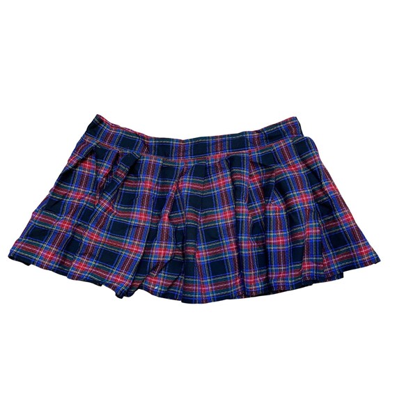 Plaid pleated micro mini - Gem