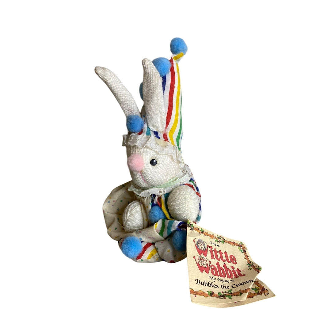 Wittle Wabbits "bubbles the Clown" Plush Bunny Doll 8" Multicolor ...
