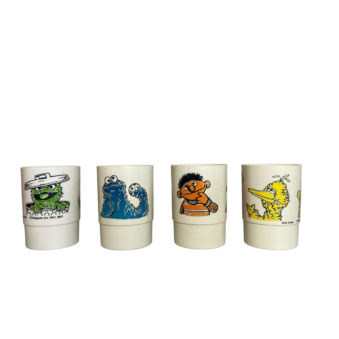 Vintage Muppets 1970's Plastic Stackable Cups Cookie Monster Big Bird ...