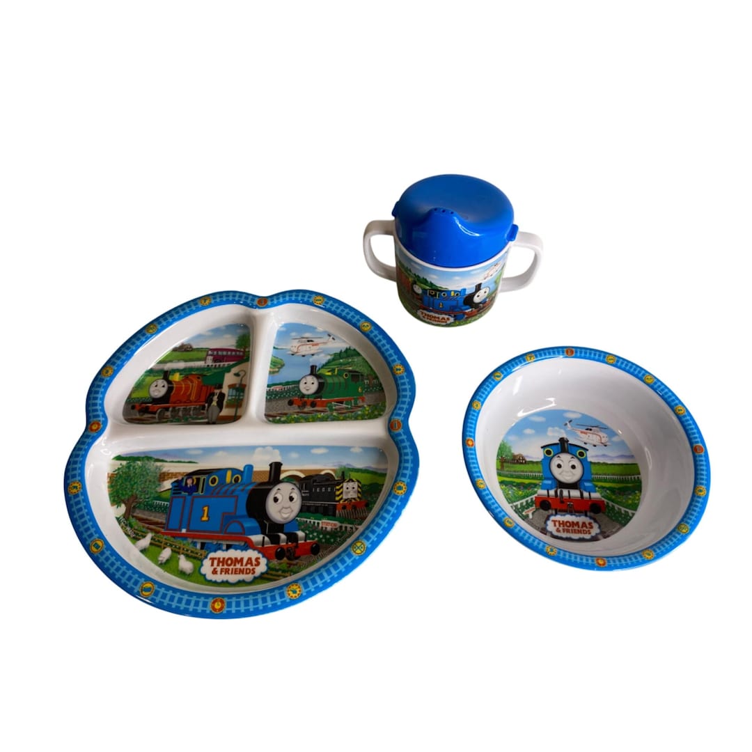Vintage Thomas and Friends Toddler Dining Set With Sippy Cup Plate Bowl ...