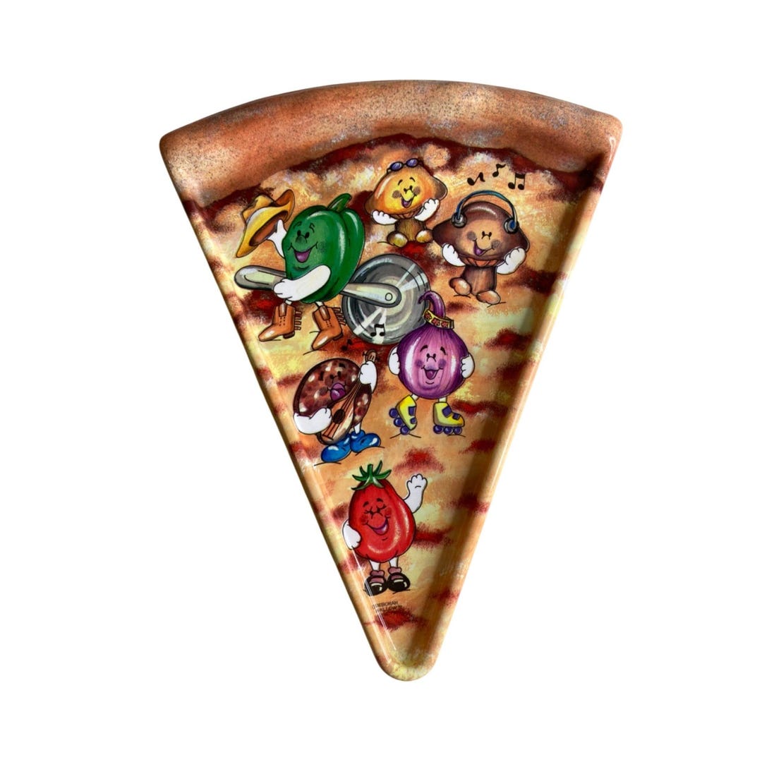 Vintage 90s Set of 5 Deborah Muller Pizza Slice Shaped Party Plastic ...