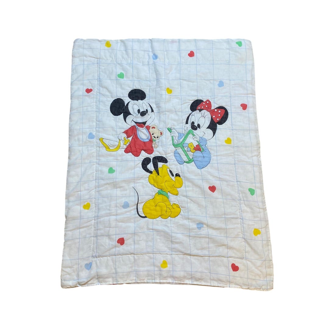 Vintage 90s Dundee Disney Baby Blanket Quilt 31x40 With Mickey Minnie ...