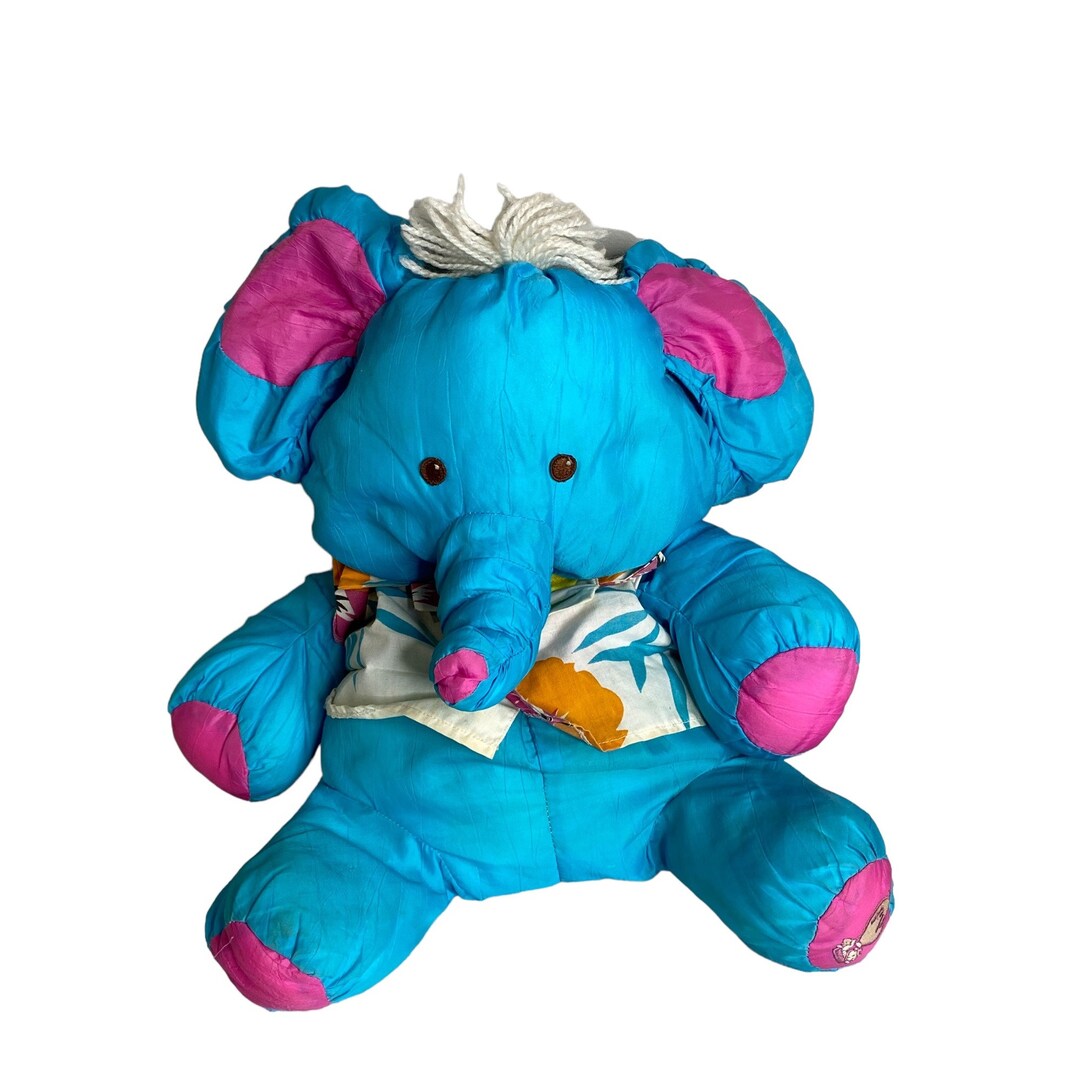 Vintage 1987 Fisher Price Puffalump Blue Elephant Stuffed Animal Toy 15 ...
