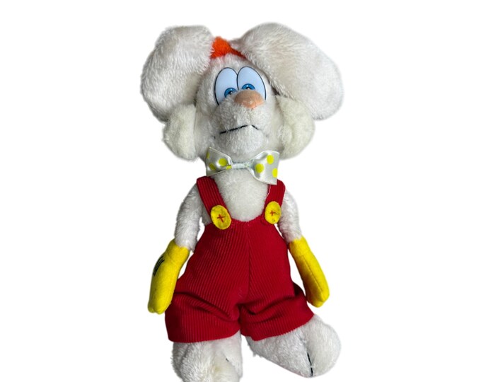 Vintage 90s Who Framed Roger Rabbit Plush Toy With Red Overalls & Bow ...