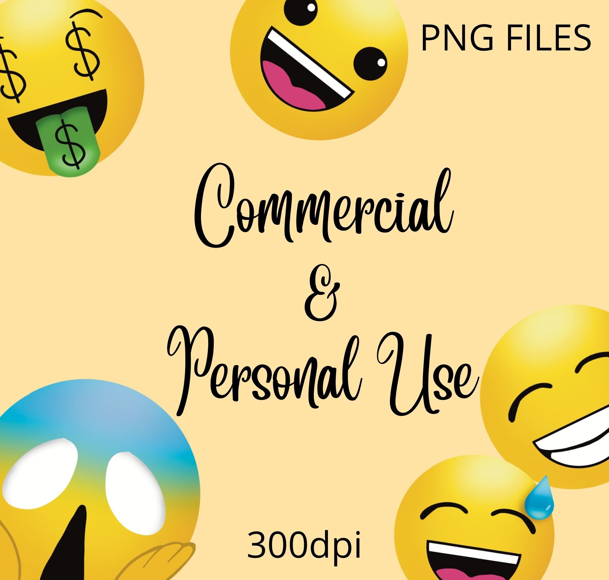 Emoji Digital Clip Art PNG Files Personal Use Commercial Use Stickers ...