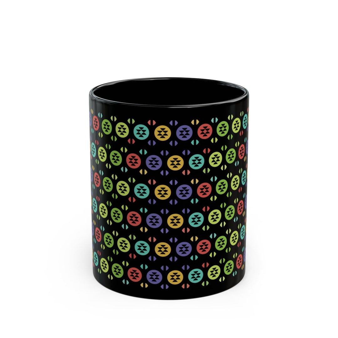 Traditional Muslim Black Mug Saudi Arabia Middle Eastern Sadou Pattern ...