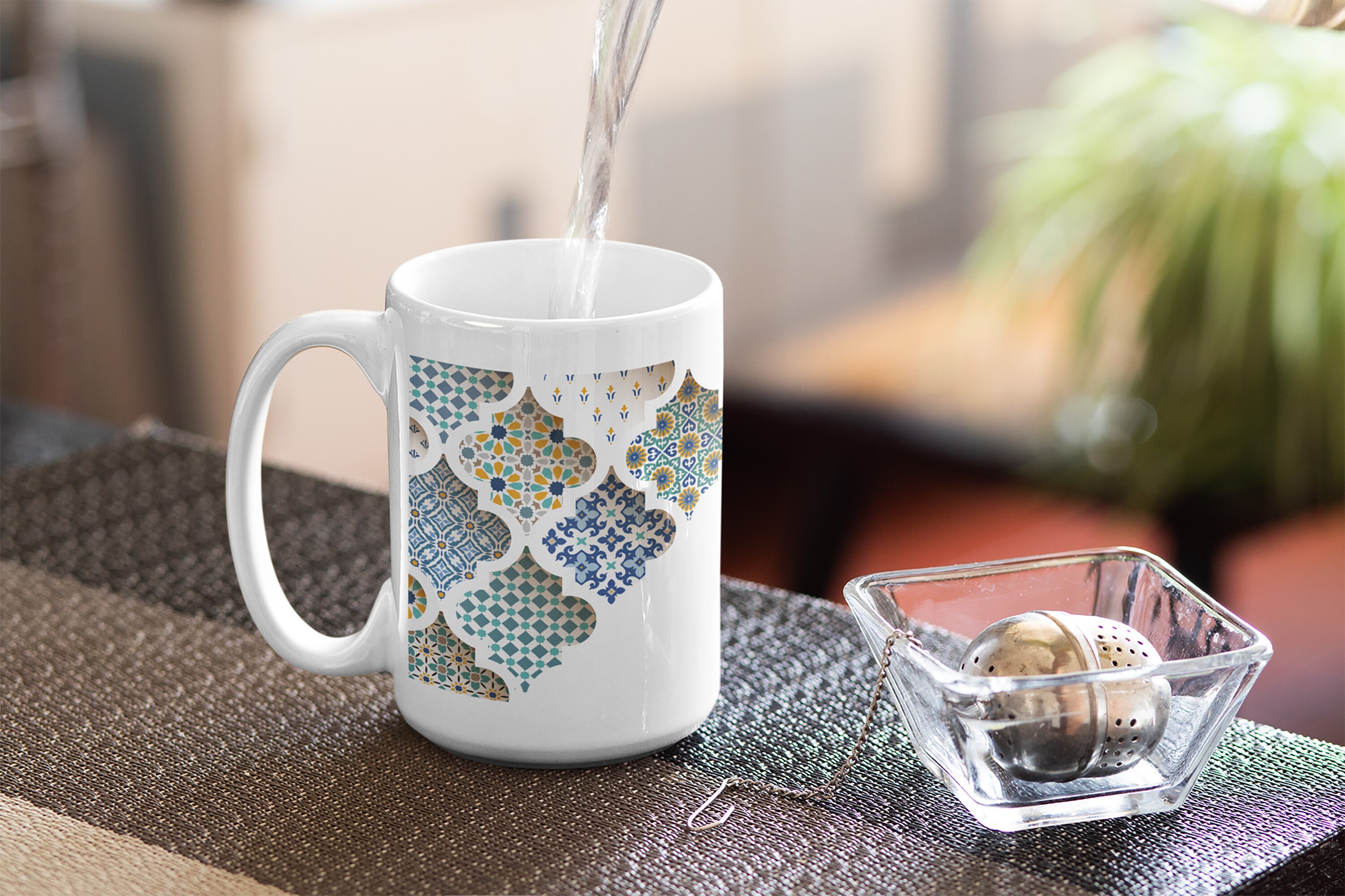 Islamic Muslim Ramadan Mug Colorful Ornamental Arabic Tiles Patterns ...