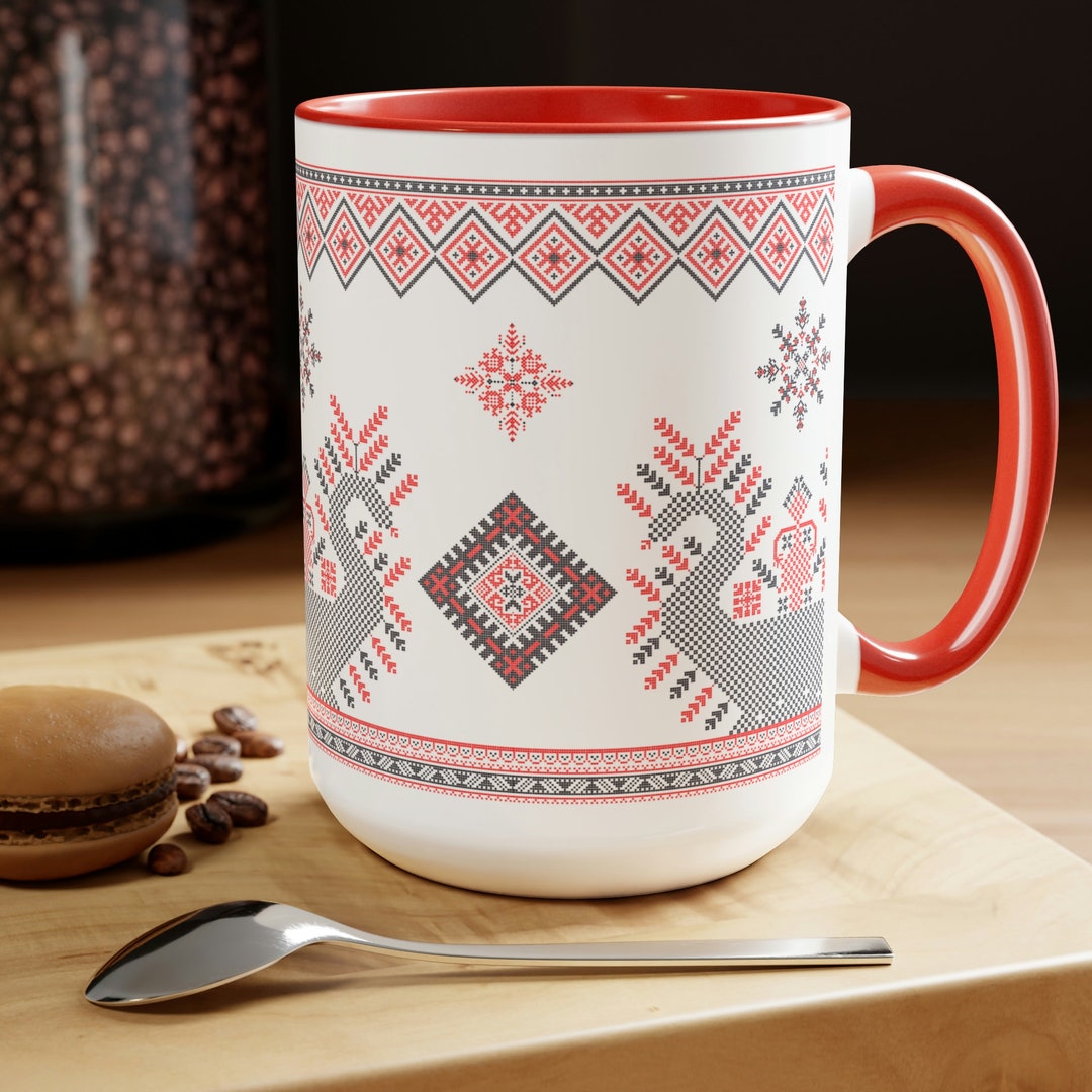 Slavic Design Traditional Accent Mug Russian Decoration Sun Chariot ...