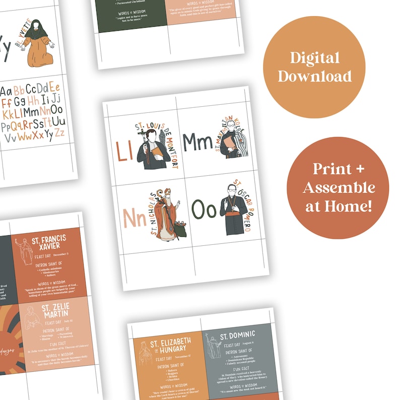 SAINT Abcs PRINTABLE Digital Download Catholic Mass - Etsy