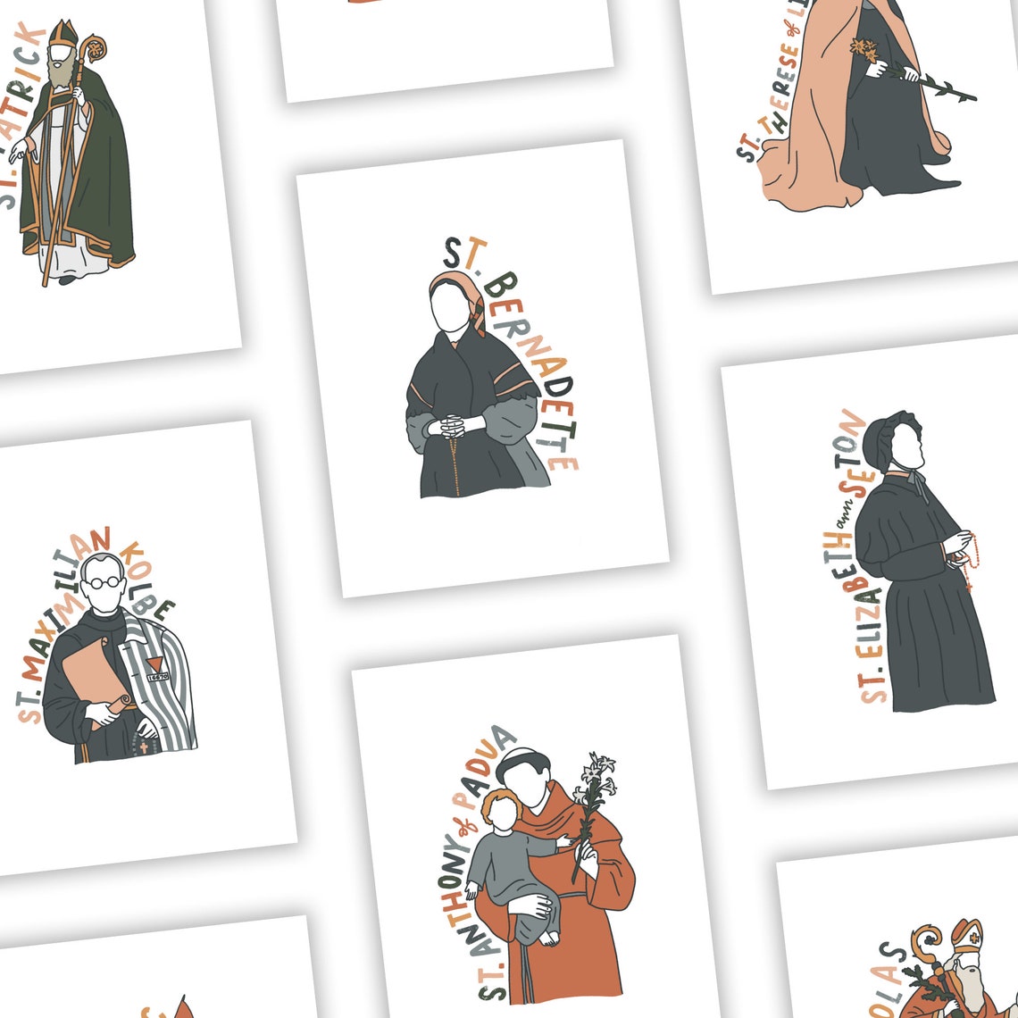 30 Saint Illustrations DIGITAL DOWNLOAD Printable PDF - Etsy