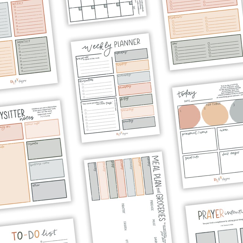 Planning Pages PRINTABLE 8.5x11 PDF Digital Download - Etsy