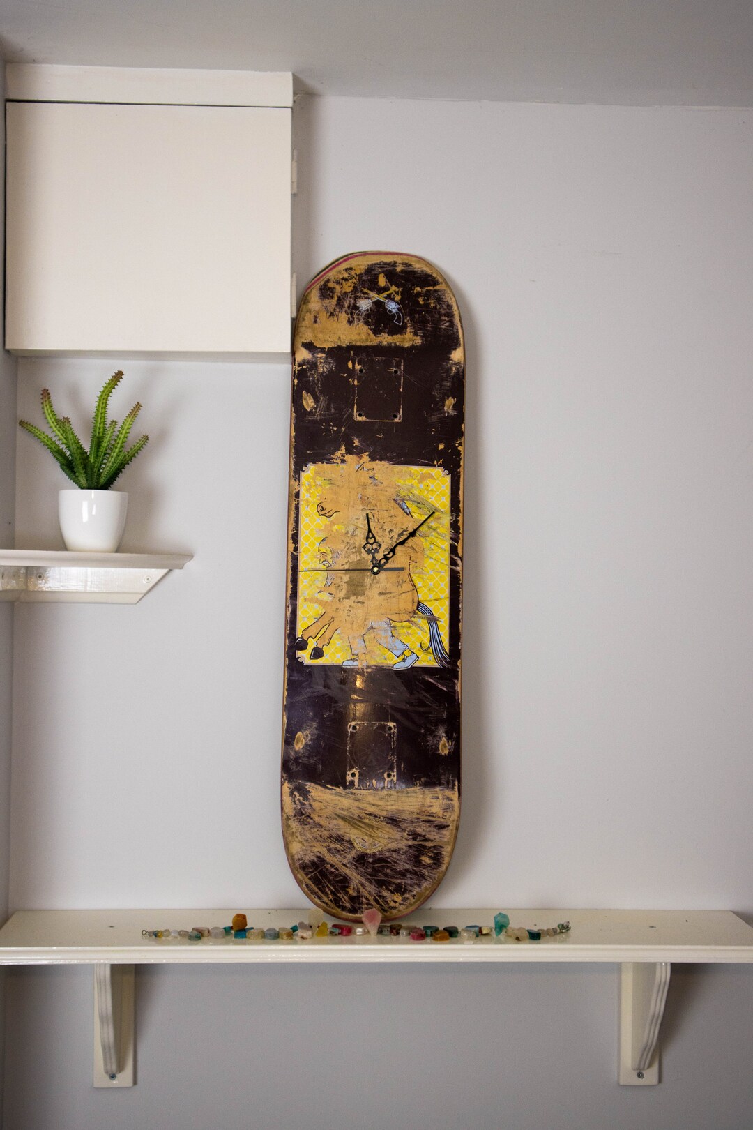 Upcycled Skateboard Clock, Made From Used Skate Deck, Recycling, Gift ...