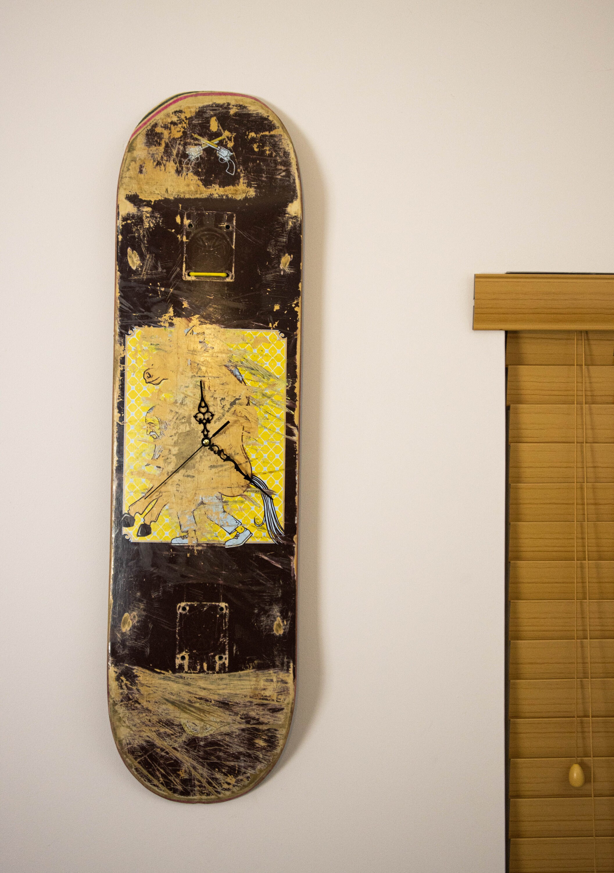 Upcycled Skateboard Clock, Made From Used Skate Deck, Recycling, Gift ...