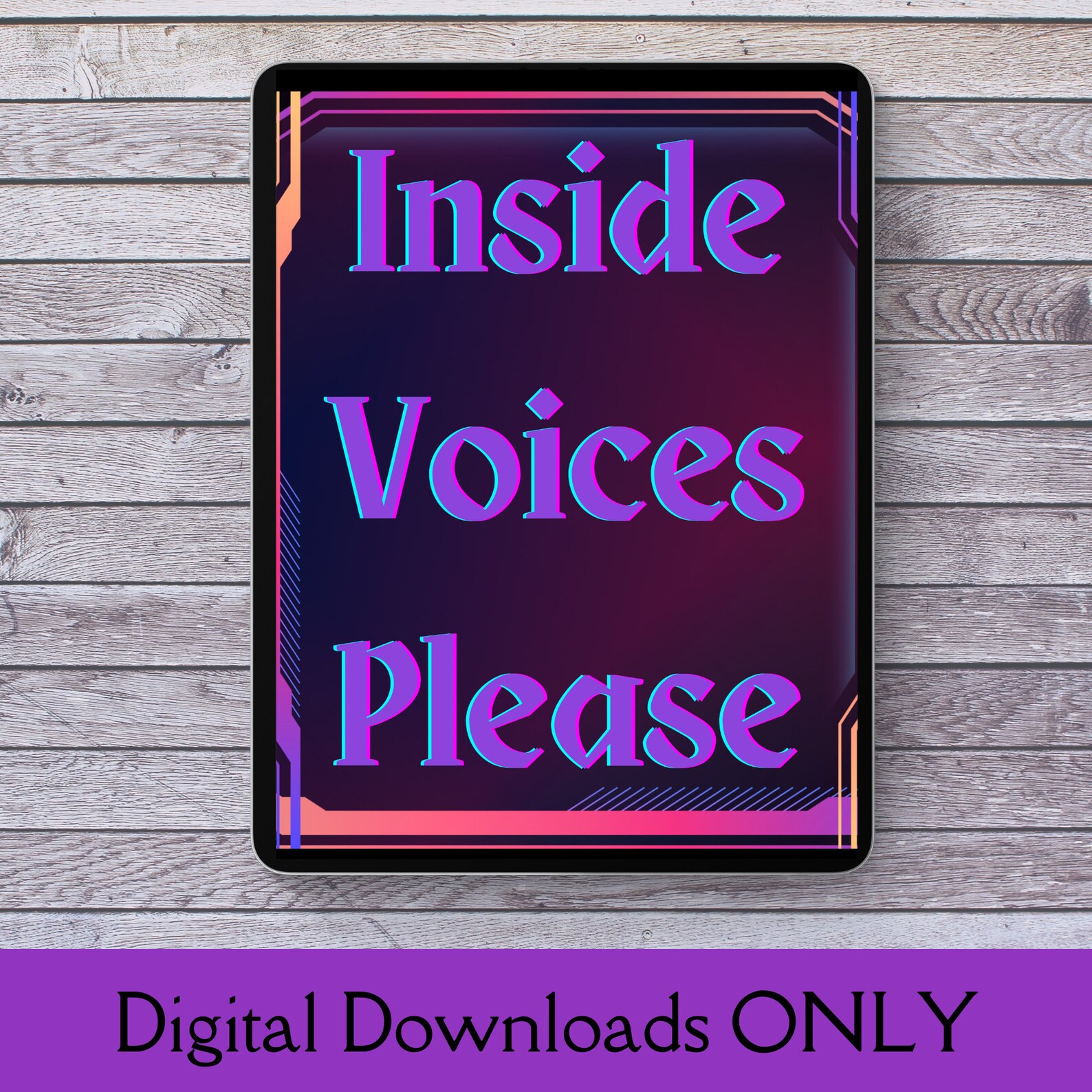 Cyberpunk Neon Wall Art for Teachers, Neon Wall Art for Classrooms ...