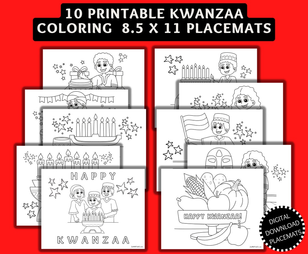 10 Printable Kwanzaa Coloring Pages for Kids, Kwanzaa Place Mats ...