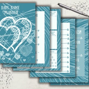 Printable Baby Name Planner, Baby Name Tracker, Journal for Baby Name ...