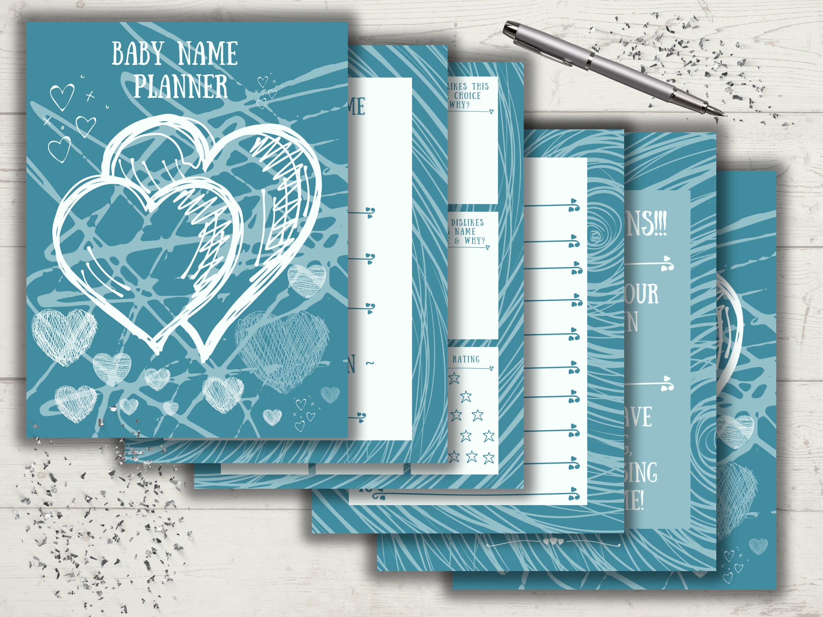 Printable Baby Name Planner, Baby Name Tracker, Journal for Baby Name ...