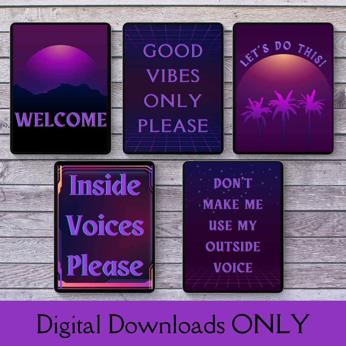 Cyberpunk Neon Wall Art for Teachers Neon Wall Art for - Etsy