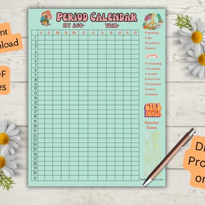 First Period Kit for Her, Printable Period Tracker. Period Calendar ...