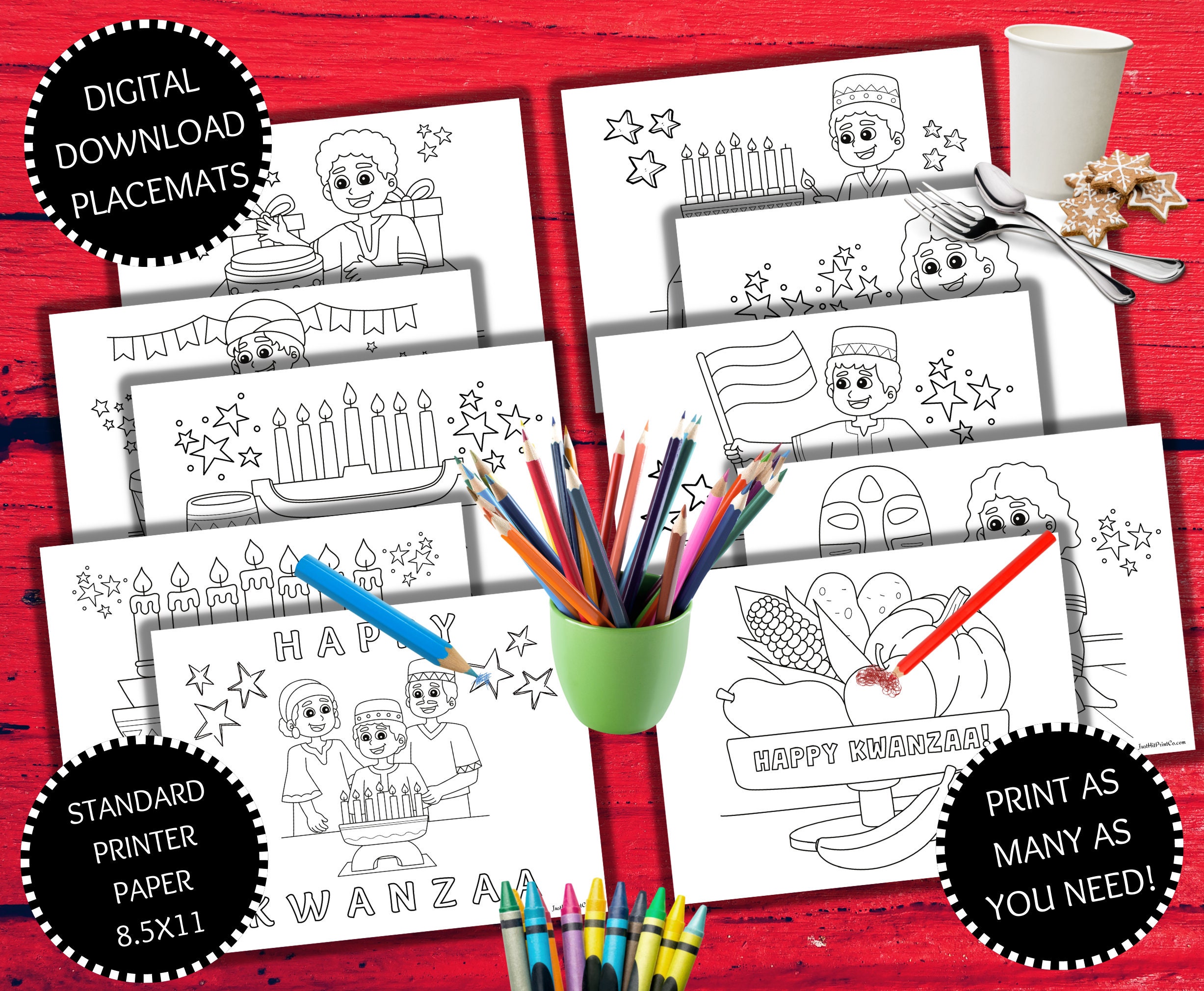10 Printable Kwanzaa Coloring Pages for Kids, Kwanzaa Place Mats ...