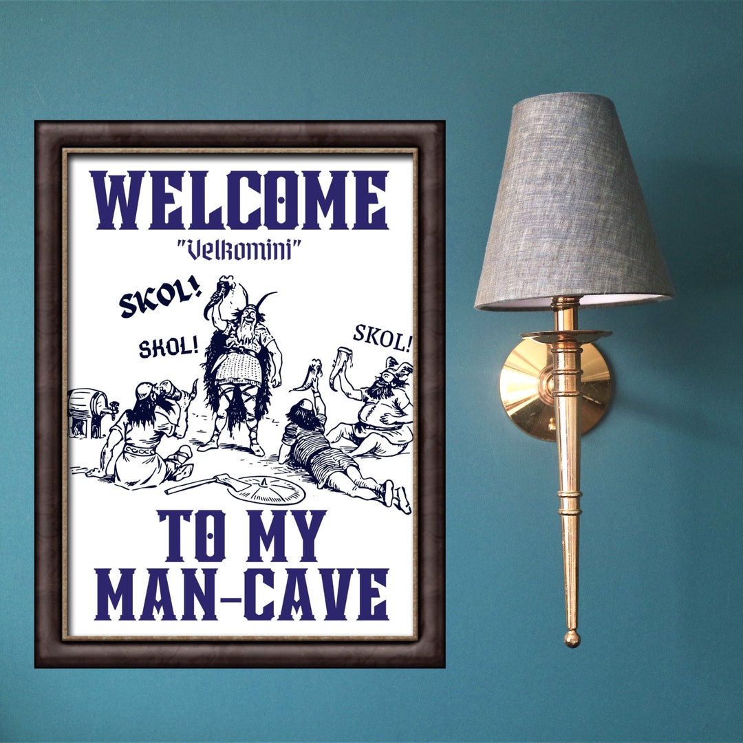 Black White Blue Man-cave Wall Art, Cool Poster for My Man Cave, Funny ...