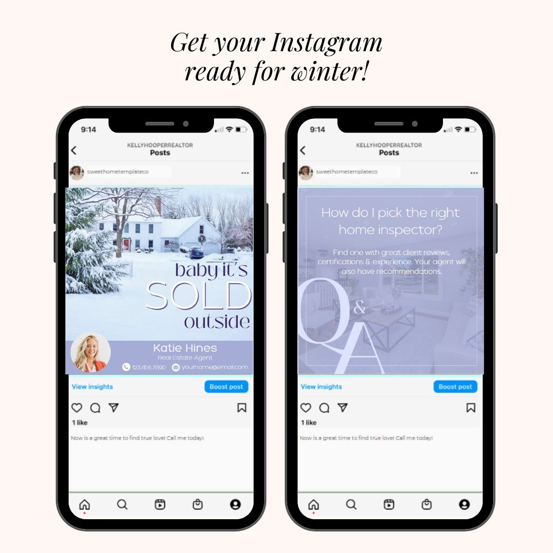 50 January, Winter Instagram Post Templates, Stories, Real Estate ...