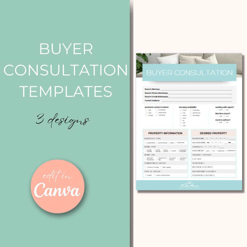 Buyer Consultation Template, Real Estate Template, Realtor Marketing ...