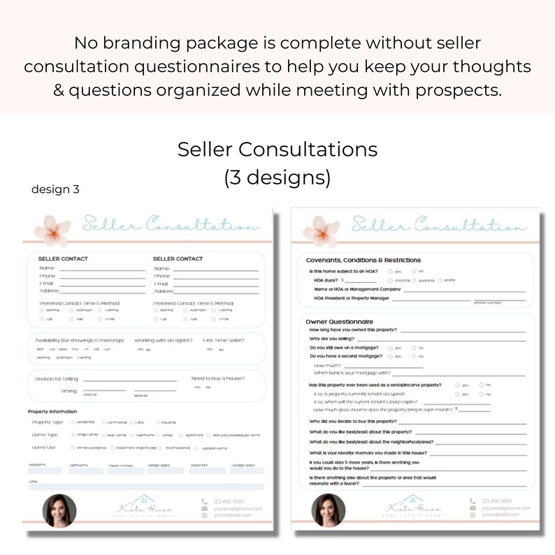 Seller Consultation Template, Questionnaire, Real Estate Consultation ...