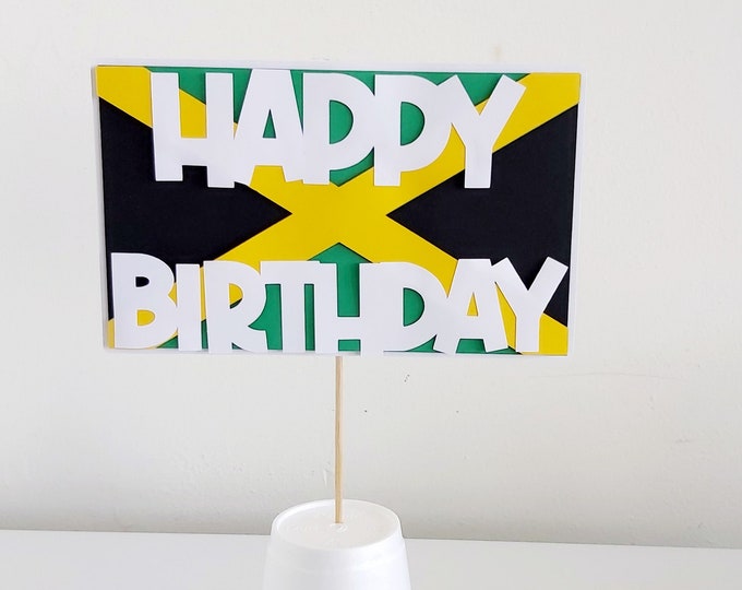 Acrylic Jamaica Country Theme Cake Topper Decoration Country Map Island ...