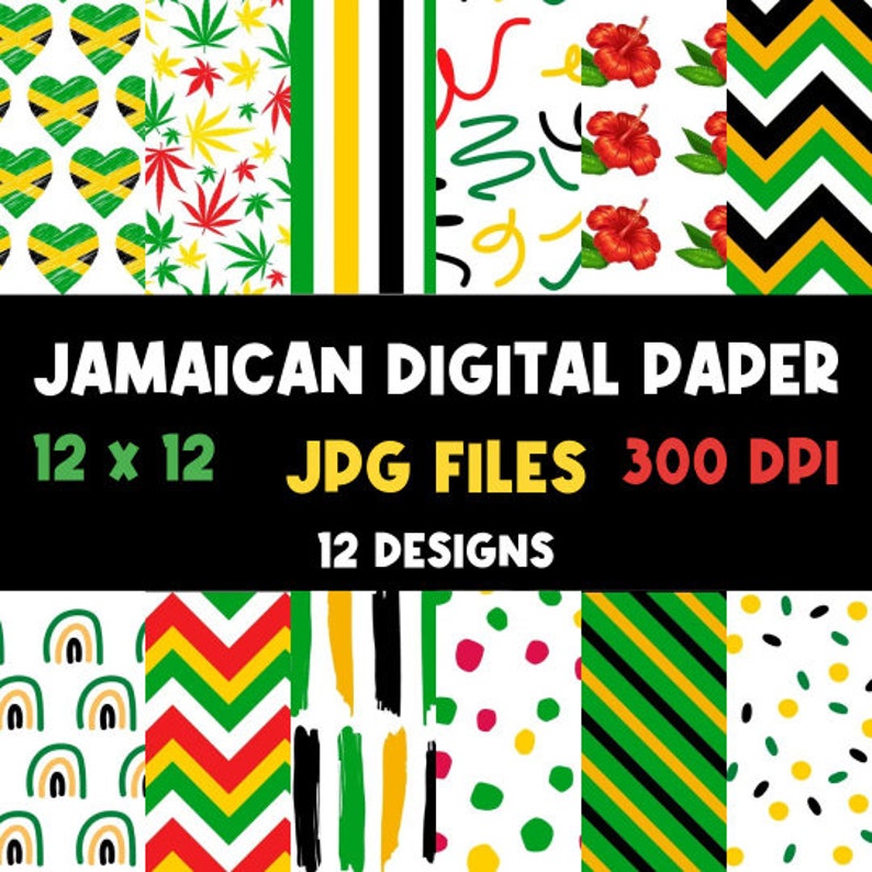 Jamaican Digital Paper | Scrapbook Paper | Digital Wallpaper | Card ...