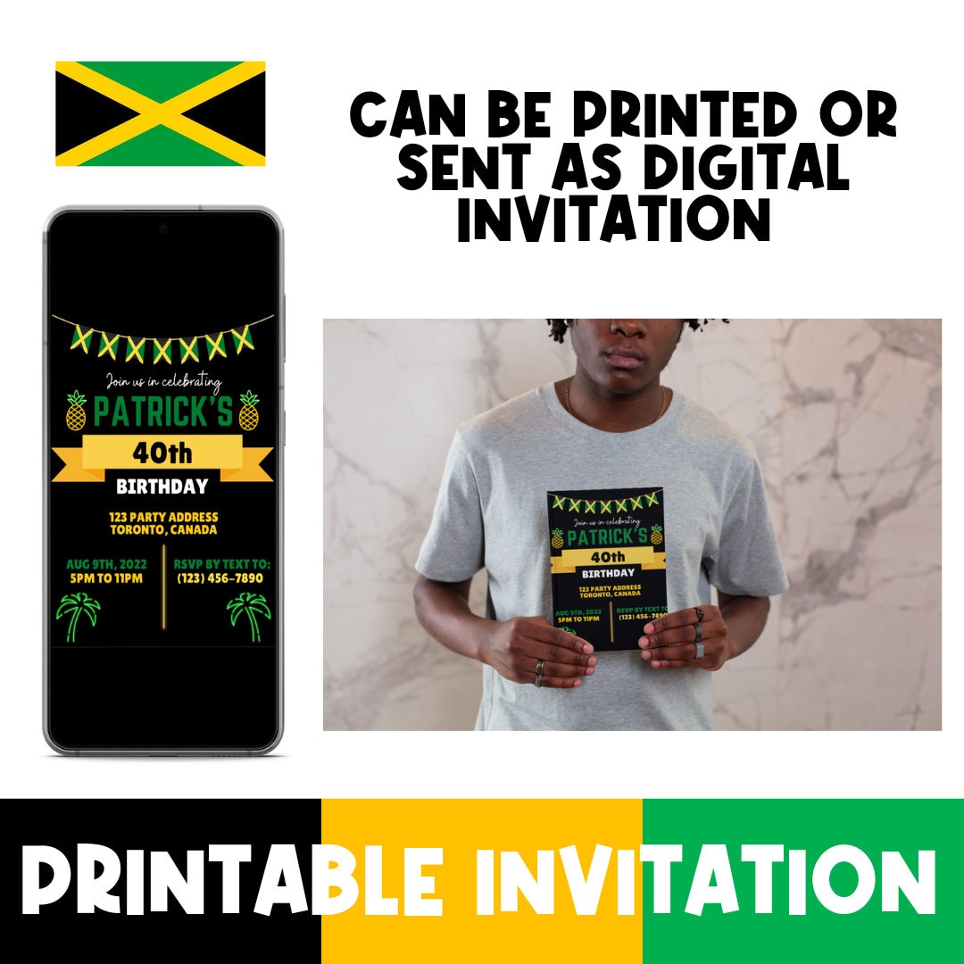 CUSTOM: Jamaican Birthday Party Invitation | Printable Birthday Party ...