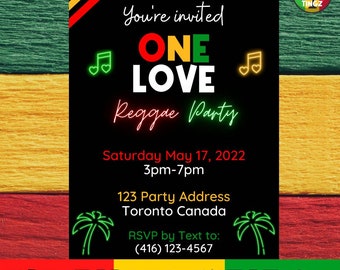 CUSTOM: Jamaican Birthday Party Invitation | Printable Birthday Party ...