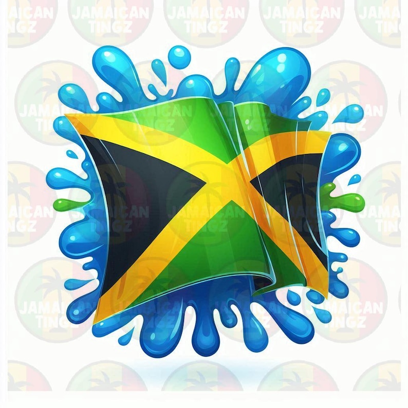 Jamaica Flag Splash | One Love | PNG JPG | Rasta | Jamaican | Caribbean ...