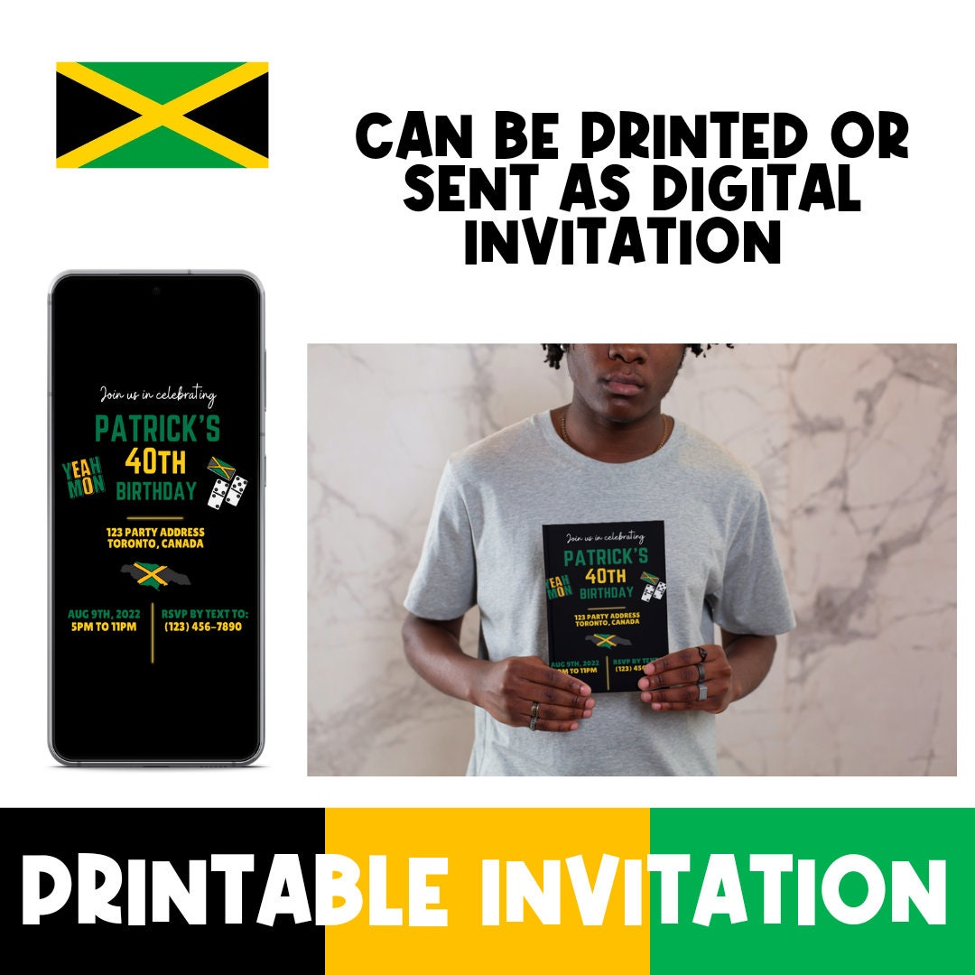 CUSTOM: Jamaican Birthday Party Invitation | Printable Birthday Party ...