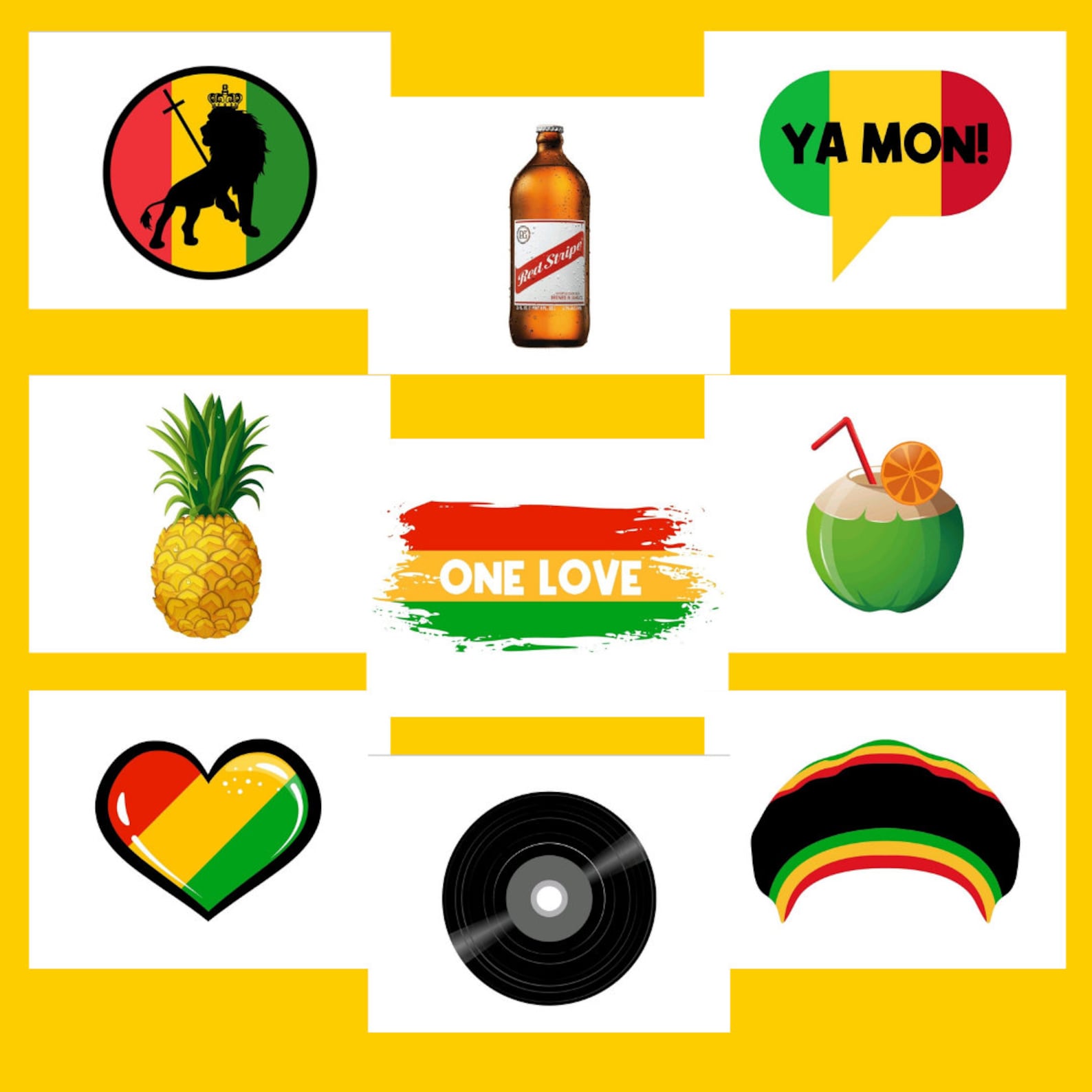 Printable Photo Props | Jamaican Party | Reggae Party | Printable Prop ...