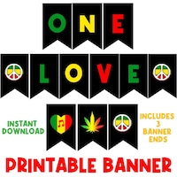 One Love Reggae Party Invitation Printable Birthday Party Invitations ...