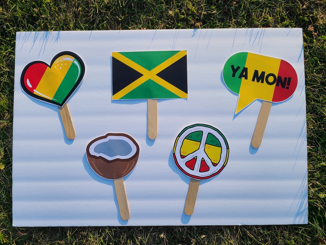 Printable Photo Props | Jamaican Party | Reggae Party | Printable Prop ...