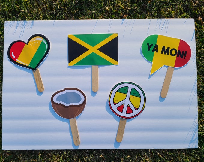 PRINTABLE Reggae Photo Booth Props–reggae Party Props-jamaica Photo ...
