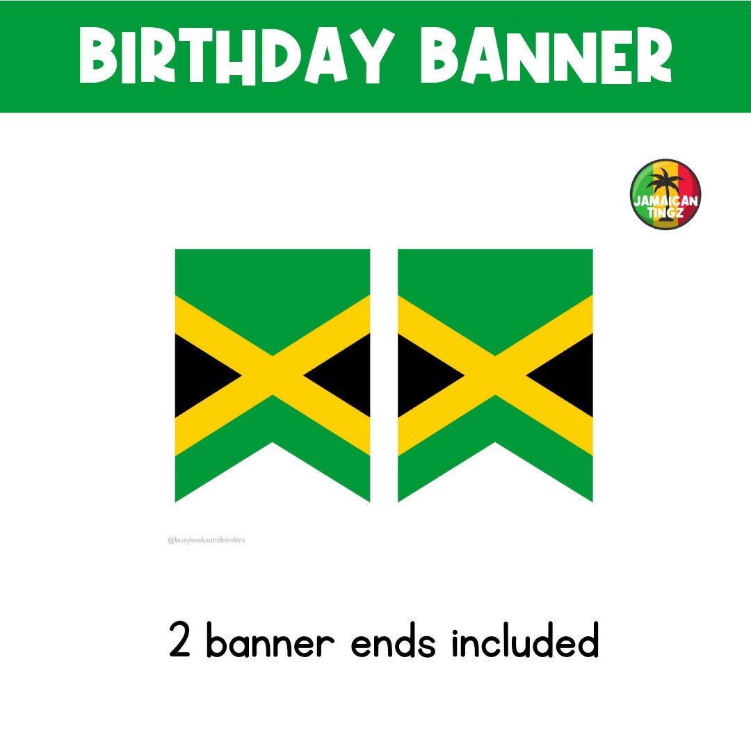 PRINTABLE Birthday Banner | Jamaica | Happy Birthday | Party Decor ...
