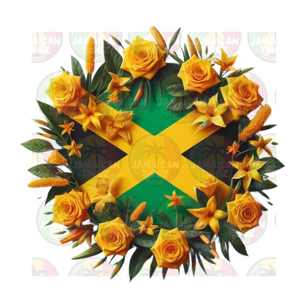 Jamaica Flag Roses | One Love | PNG JPG | Rasta | Jamaican | Caribbean ...