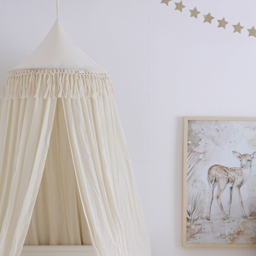 Boho Crib Canopy | Cotton Bed Canopy | Corner Canopy | Vanilla Bed Tent ...