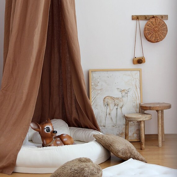 Natural Linen Canopy Hanging Canopy Reading Nook Canopy - Etsy