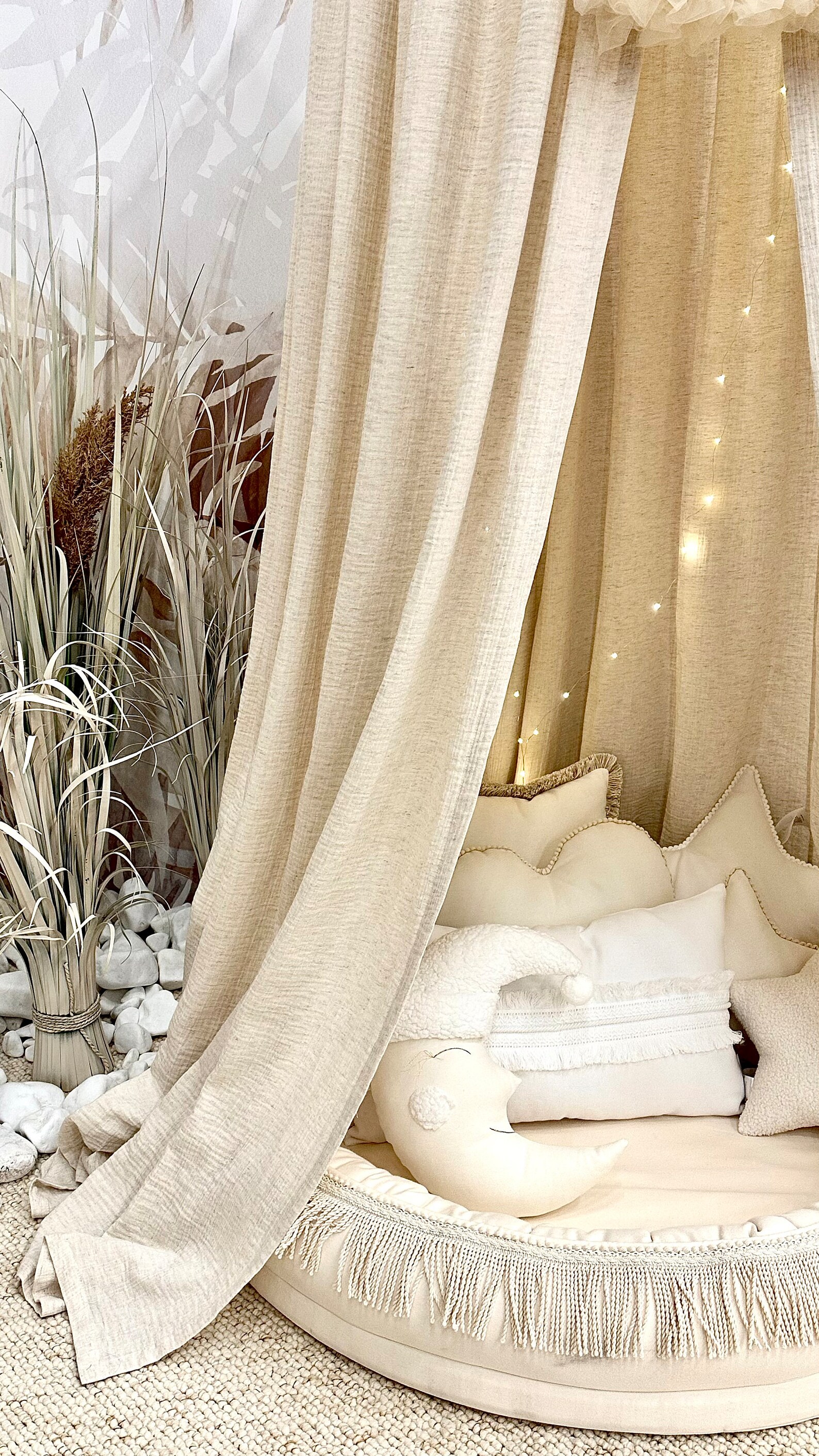 NEW Canopy Maxi Boho Twist Natural Cotton Linen Hanging Canopy Reading ...