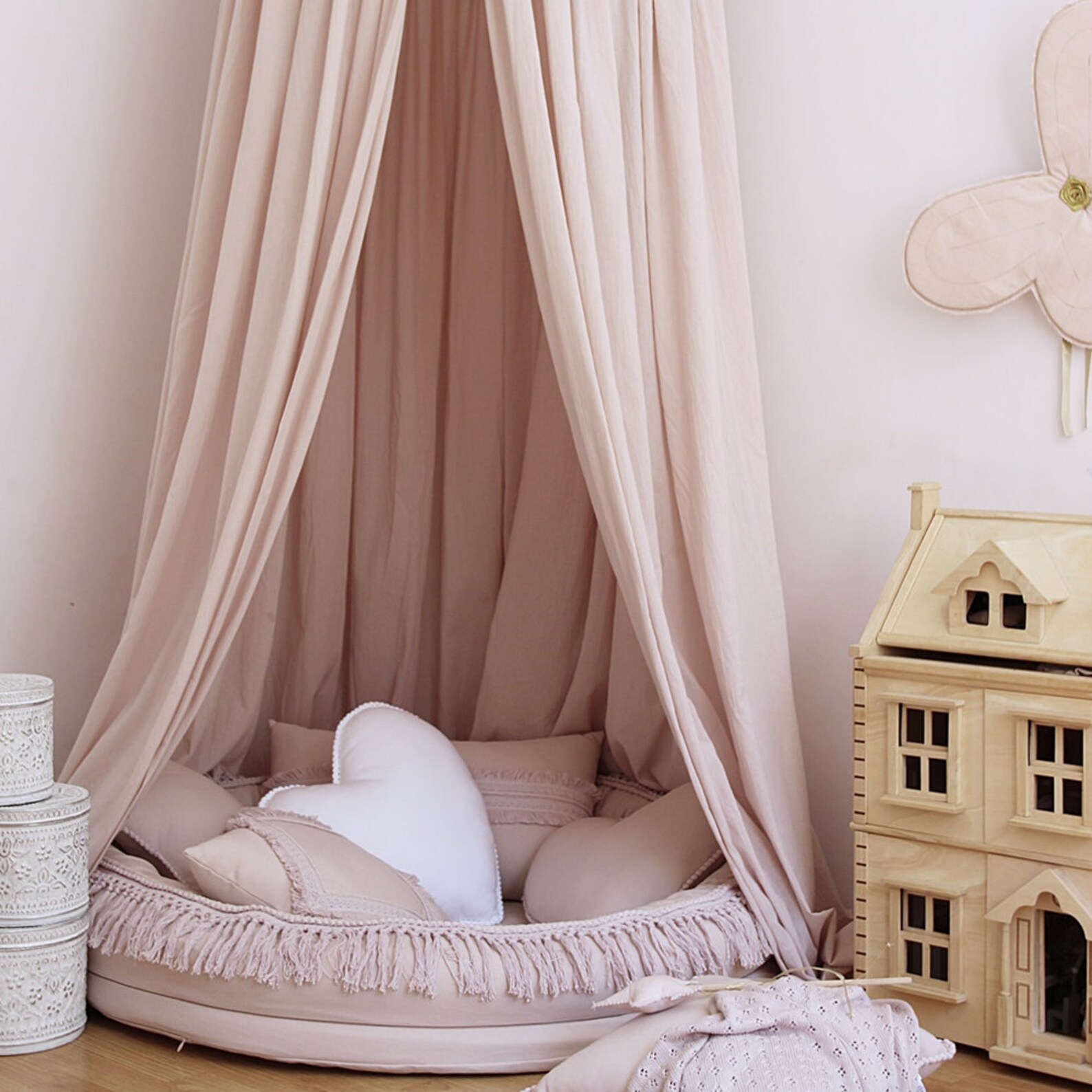 Boho Canopy Fi 70 Fringe Maxi Powder Pink - Etsy