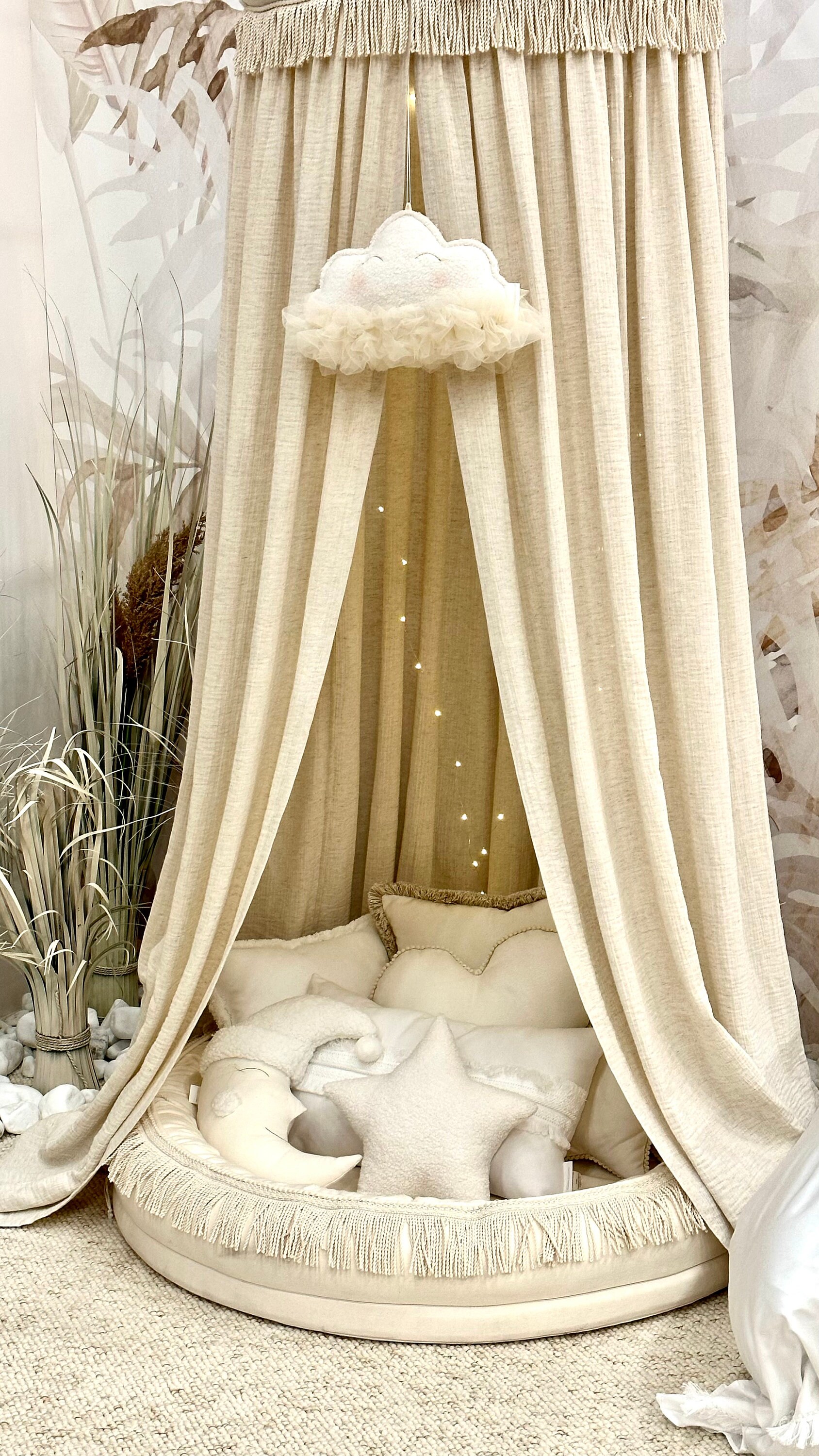 NEW Canopy Maxi Boho Twist Natural Cotton Linen Hanging - Etsy UK